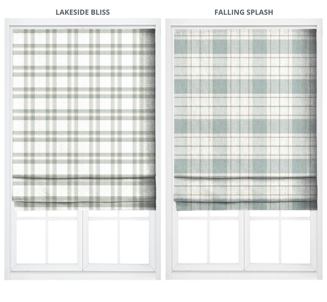 Tartan/ Plaid/ Checked Roman Shades. Custom Window Blinds for Kitchen ...