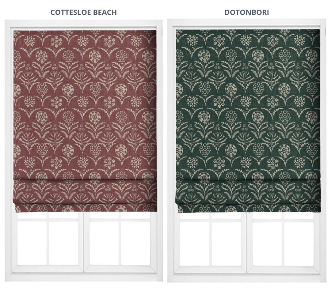 Custom Floral Roman Shades. Fully Lined Window Blinds. Long, Short or ...
