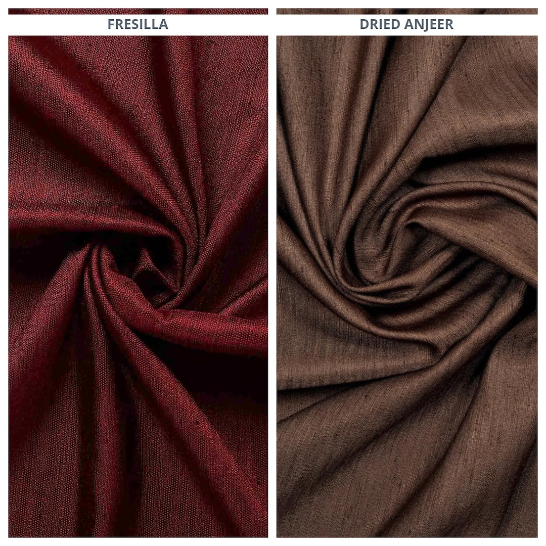 Plain Faux Silk Fabric by the Yard for Window Treatments, Curtains ...