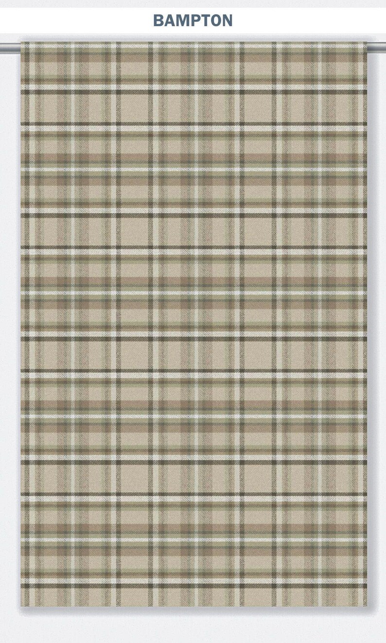 Plaid/ Checked Velvet Roman Shades & Fabric Window Blinds. Lined ...