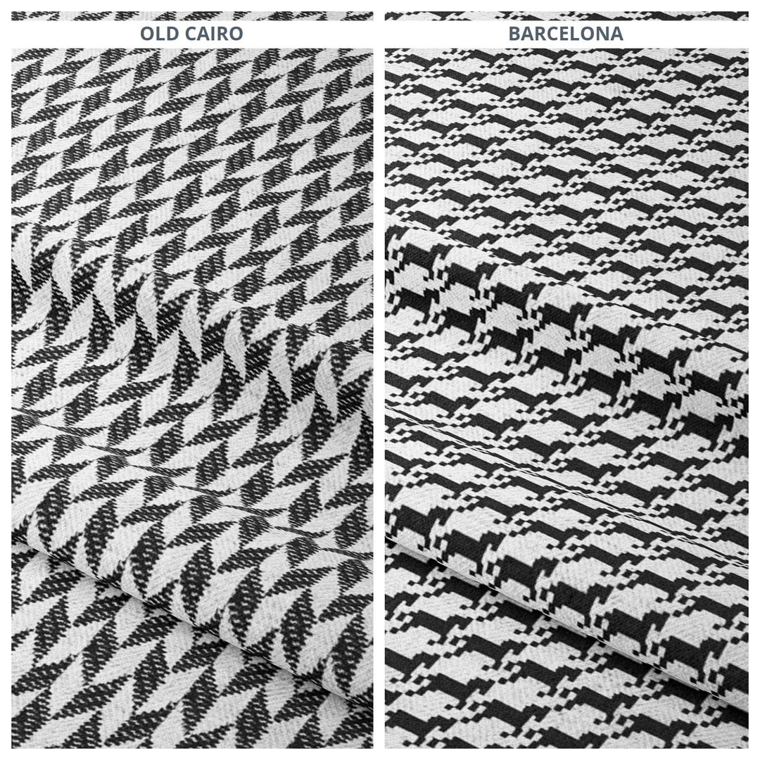 Black/ White Small Geo-print Fabric by the Yard for Upholstery, Sofa ...