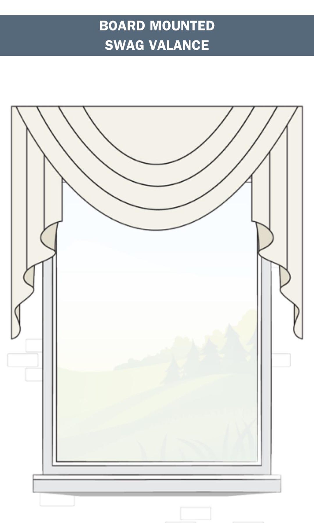 Custom Board Mounted Swag Valance. Window Curtain Valance in Any Length ...
