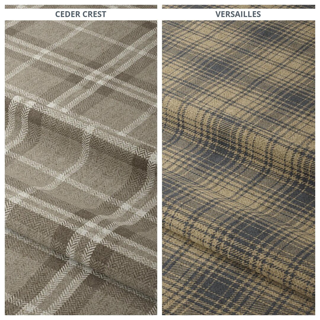 Plaid/ Checked Roman Shades & Fabric Window Blinds. Fully Lined. Custom ...