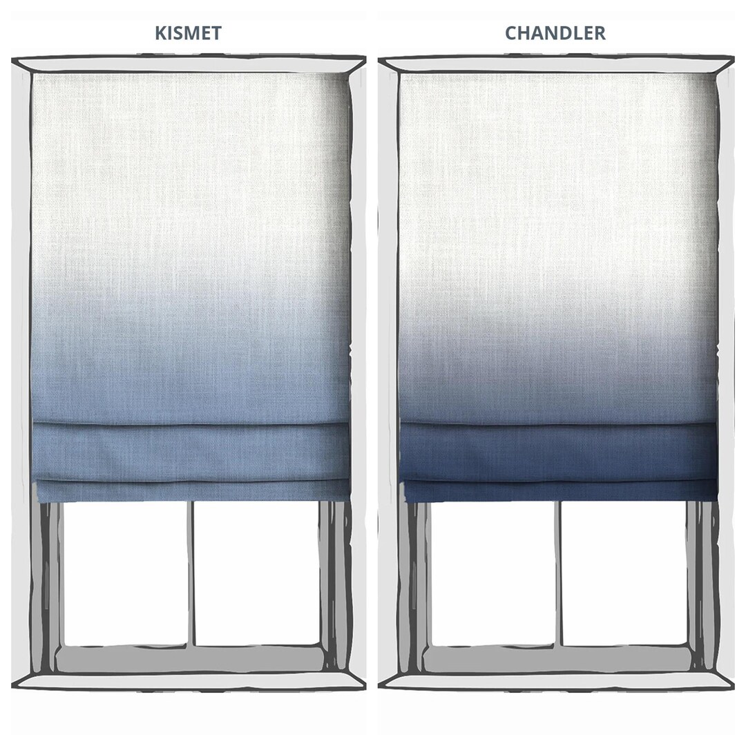 Ombre Two-tone Roman Shades & Fabric Window Blinds. Custom Sizes - Long ...