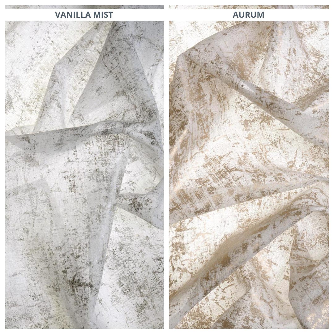 Abstract Patterned Sheer Fabric by the Yard for Curtains, Roman Shades ...