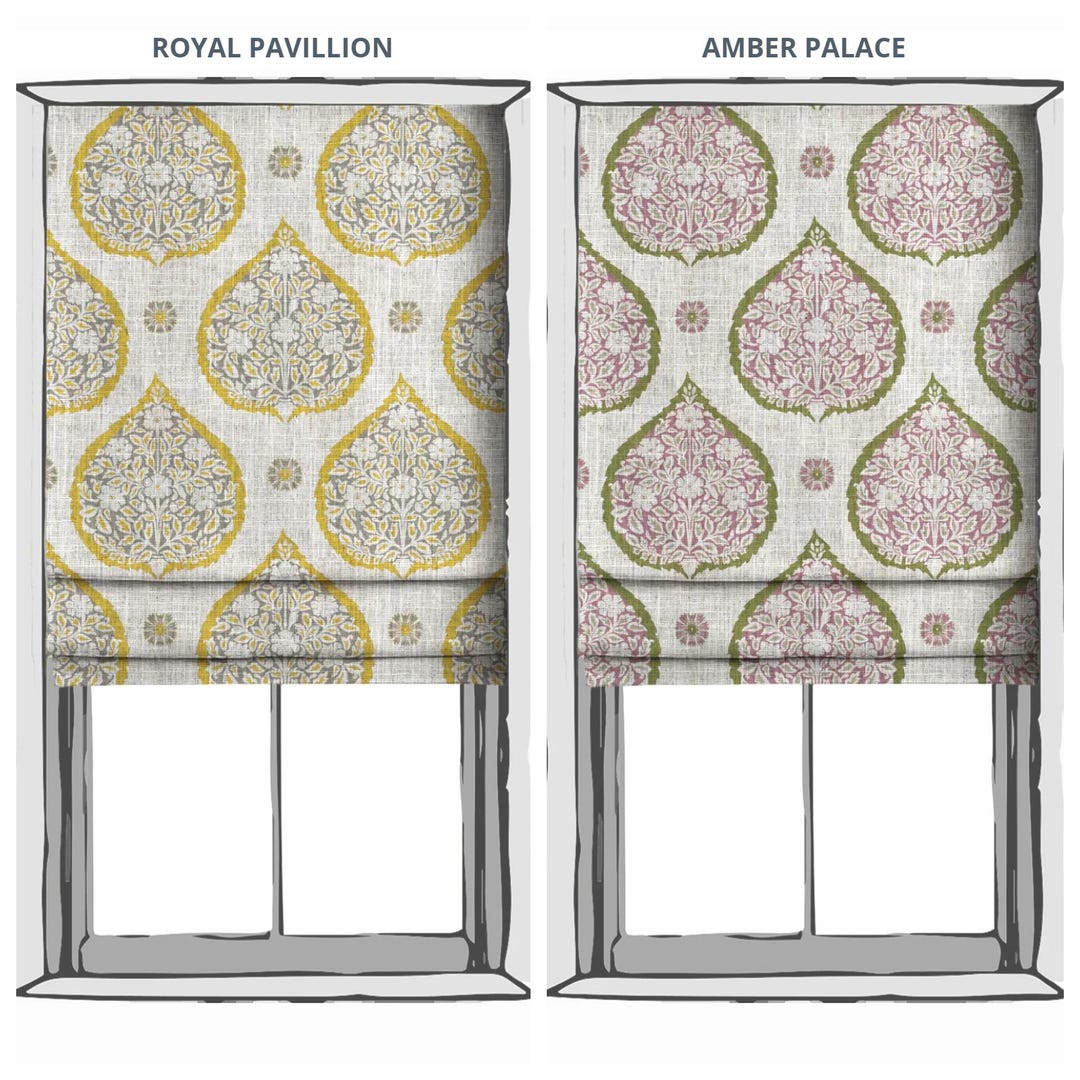 Floral Paisley Patterned Roman Shades & Fabric Window Blinds. Custom ...
