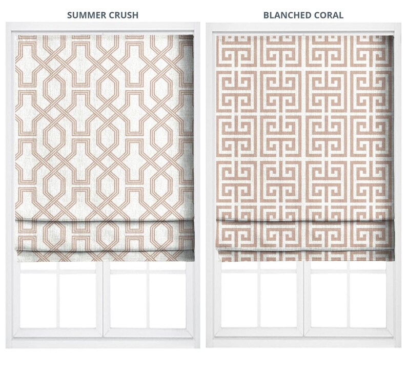 Blush Pink Trellis/ Greek Key Print Fabric by Yard for Furniture ...