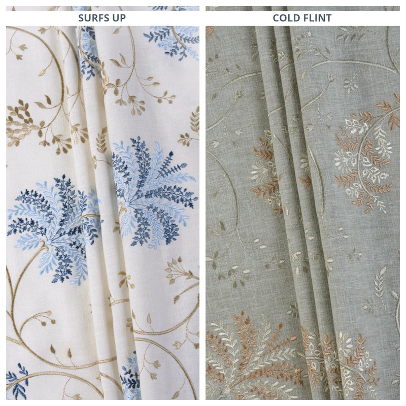 Gray/ White/blue Curtains - Etsy UK