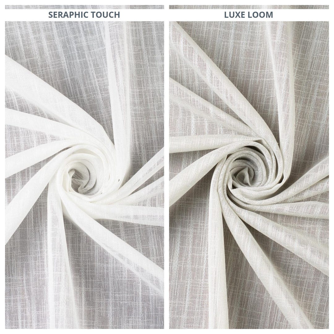 Plain Textured Sheer Fabric by the Yard for Light Filtering Curtains ...