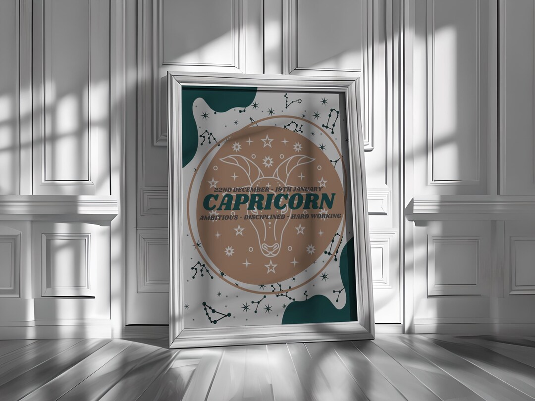 Capricorn Art Print| Capricorn Wall Art| Star Sign Print| Astrology ...