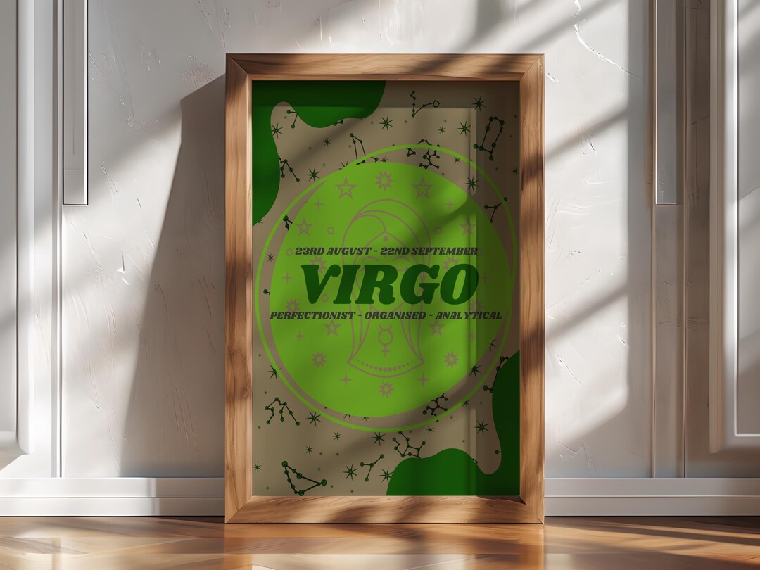 Virgo Wall Art, Virgo Gift, Zodiac Print, Horoscope Print, Astrology ...