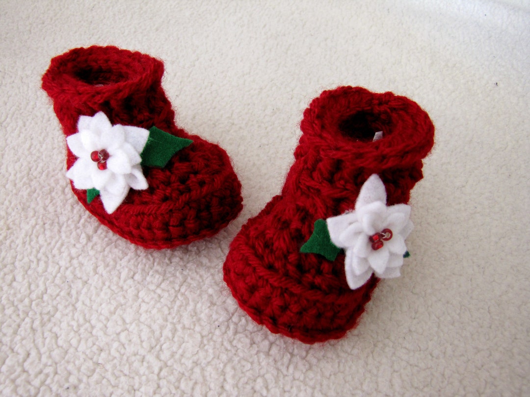 Christmas Baby Booties, Baby Christmas Outfit, Baby's First Christmas ...