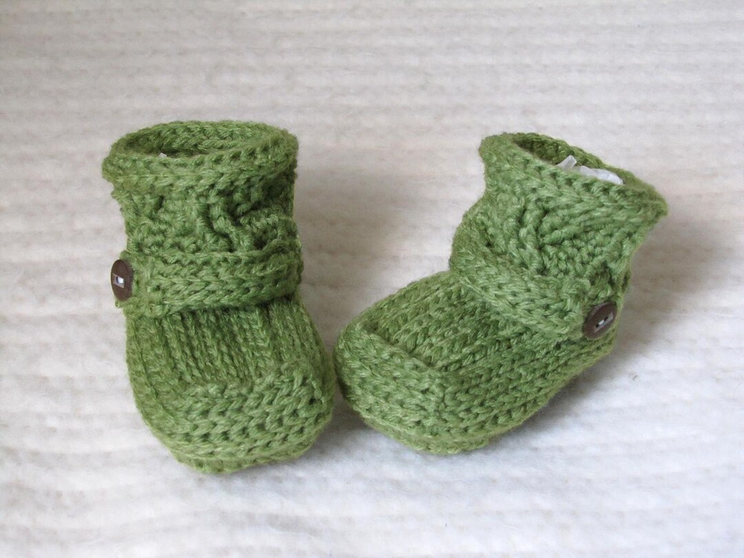 Green Crochet Baby Booties Gender Neutral Baby Boots - Etsy