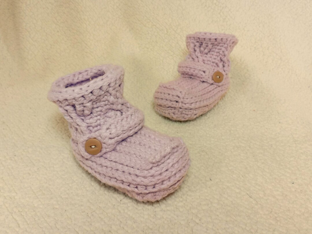 Light Purple Baby Booties, Purple Infant Boots, Crochet Booties, Spring ...