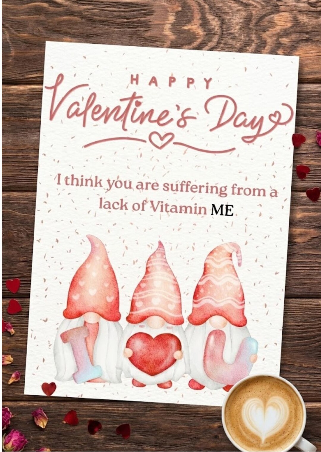 Funny Gnome Valentine Card, Vitamin Me Pun (digital Download) - Etsy