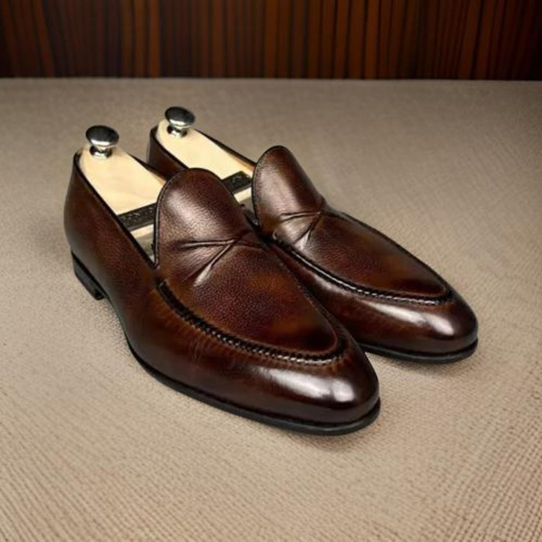 Italian Style Men's Loafers Tassel Genuine Suede Leather Comfortable ...