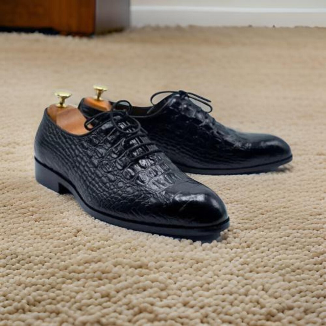 Handmade Men Black Leather Formal Shoes, Men Oxford Drees Shoes - Etsy