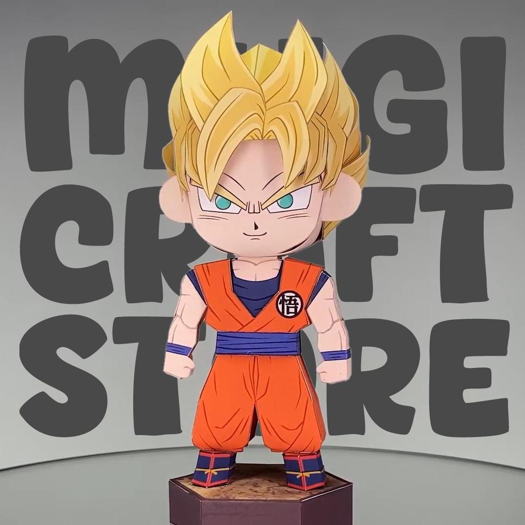 DIY Super Saiyan Papercraft – Printable Anime Fighter Template | PDF ...