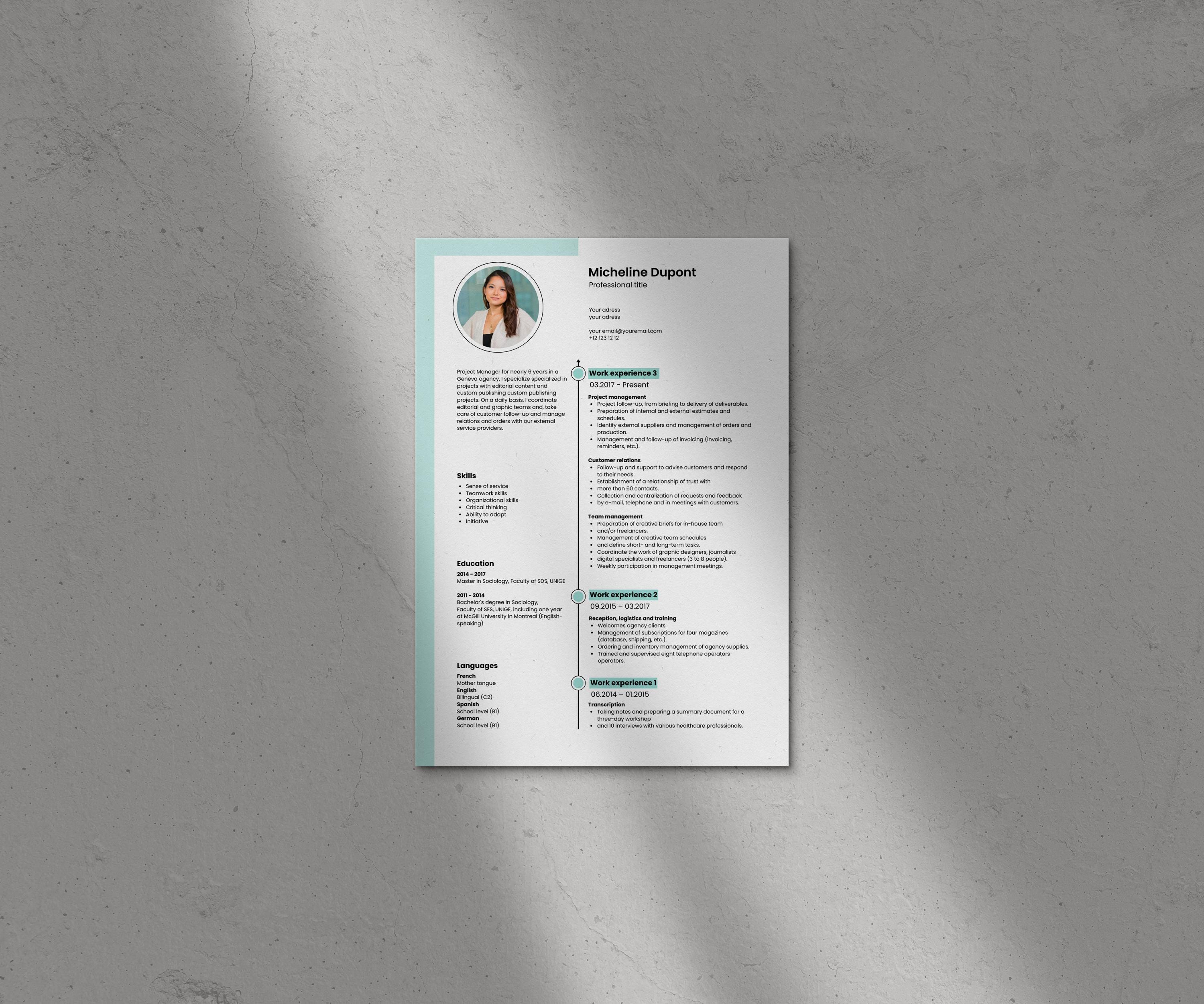 Pack de 6 CV, style sobre et minimal - Etsy France