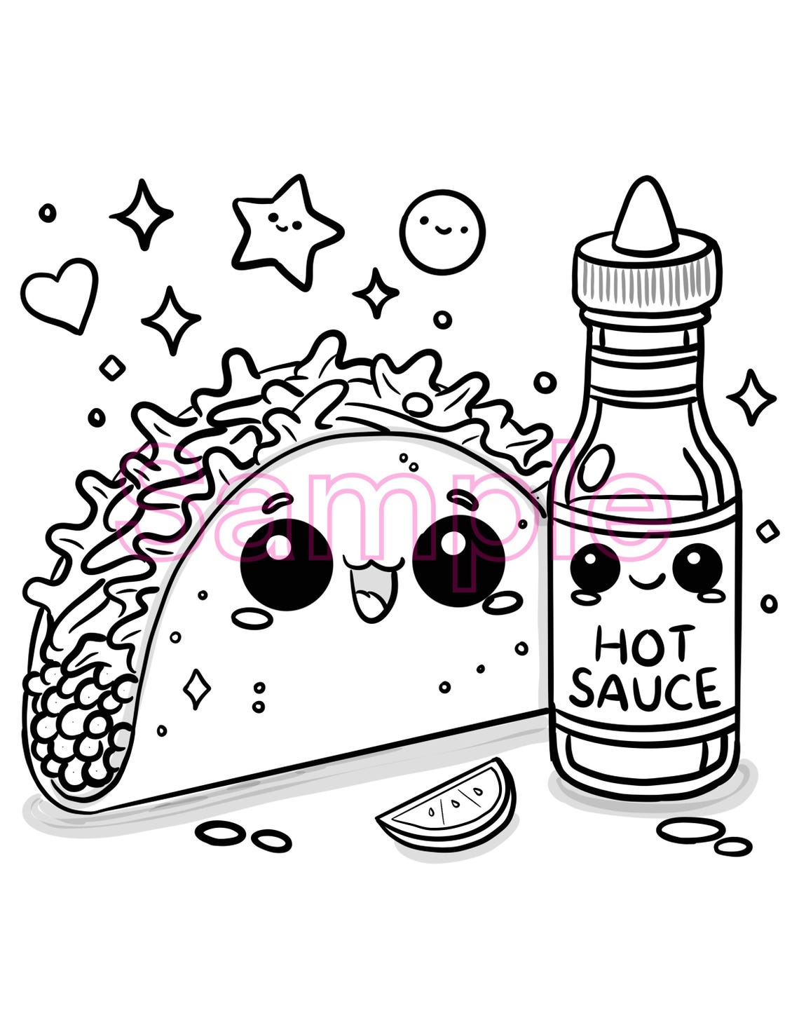 Kawaii Food Coloring Pages | Cute Printable Food Coloring Book for Kids ...