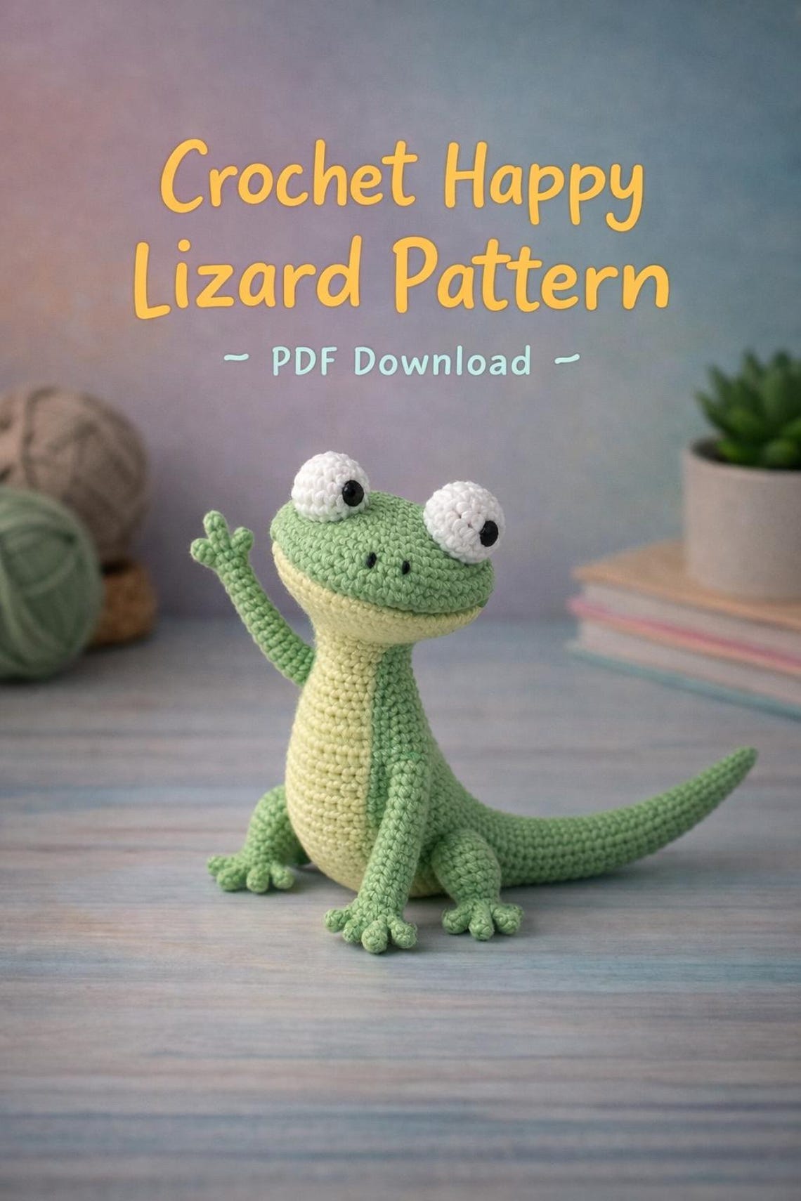 Crochet Lizard Pattern, Waving Amigurumi Toy PDF, Beginner Friendly ...