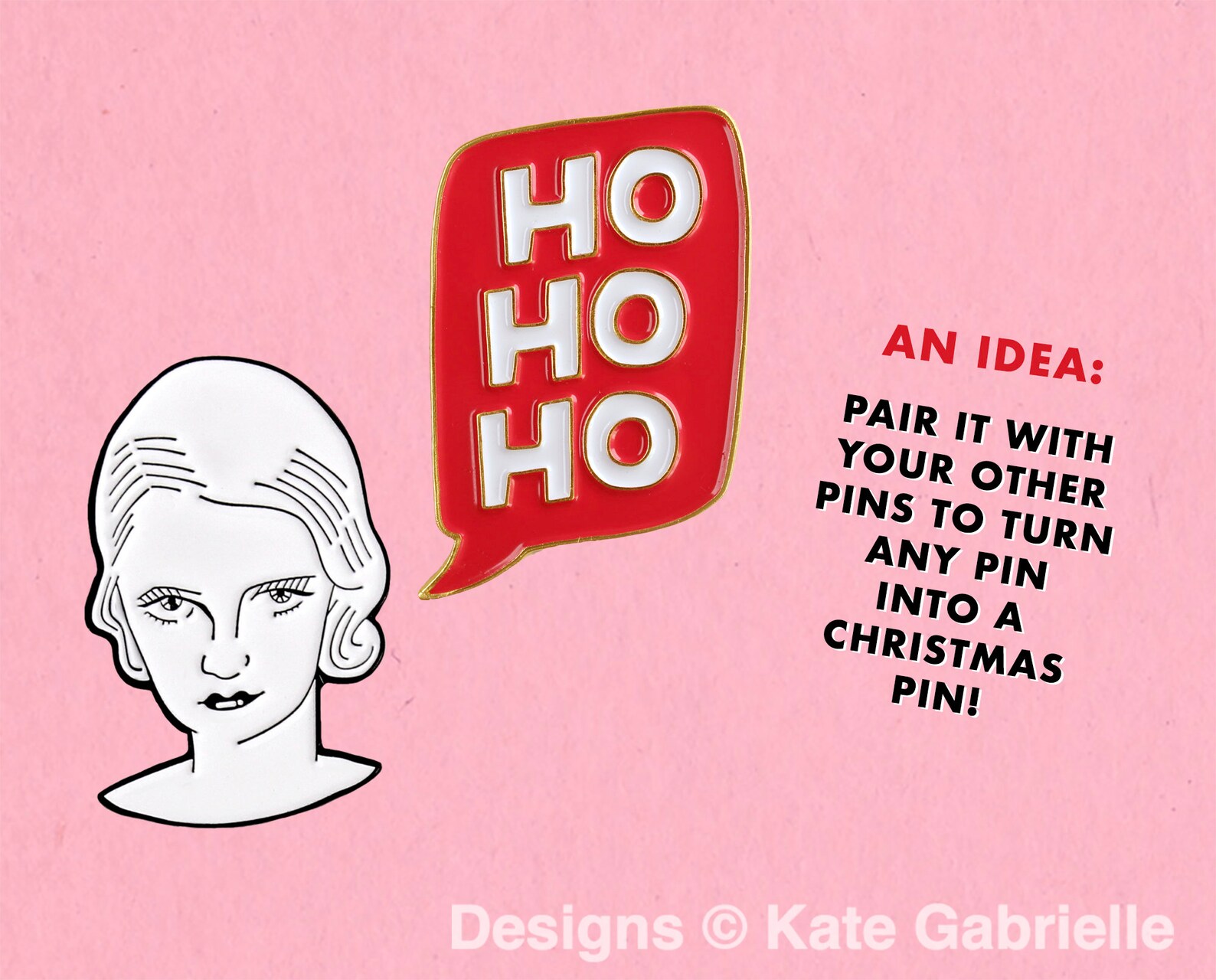 Ho Ho Ho Christmas Enamel Lapel Pin / Buy 3 Pins Get 1 Free - Etsy