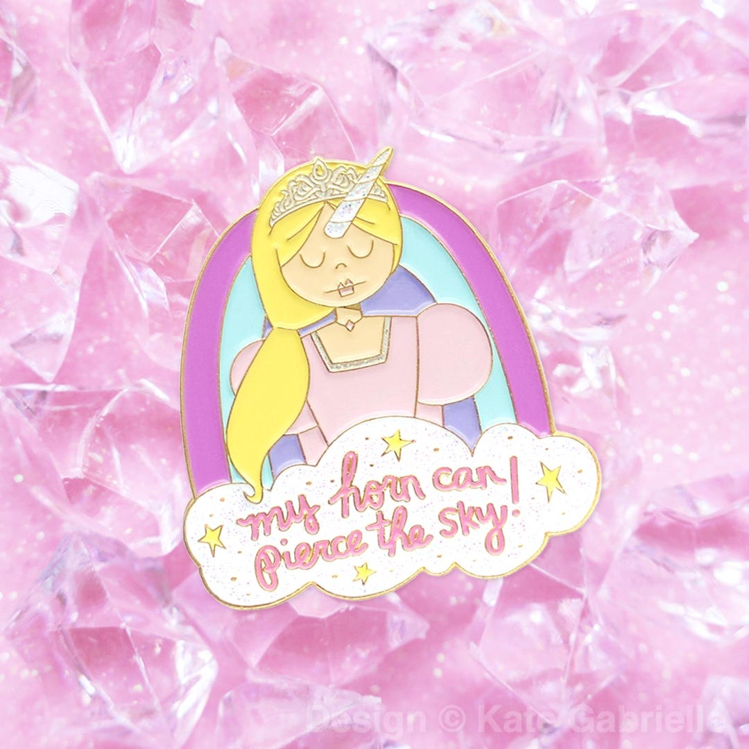 Princess Unicorn the Office Enamel Lapel Pin / My Horn Can Pierce the ...