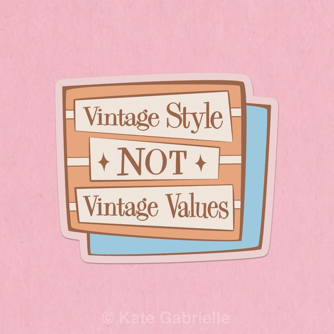 Vintage Style Not Vintage Values Sticker - Etsy