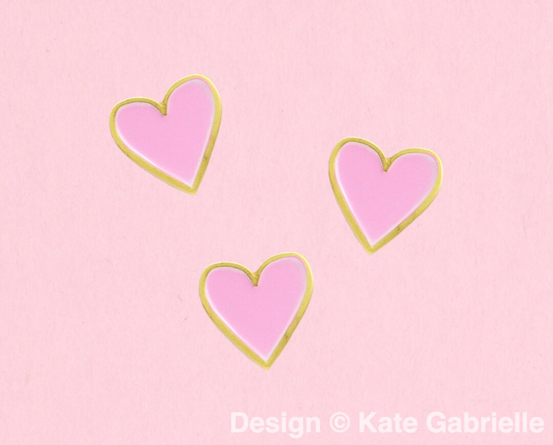 Mini Pastel Pink Hearts Enamel Lapel Pin Set / Buy 3 Pins Get 1 Free ...