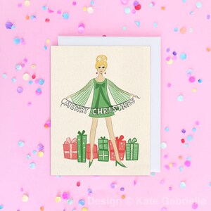 Merry Christmas Card - Groovy Retro Vintage Inspired Card - Etsy