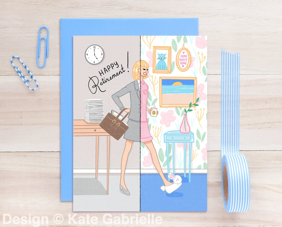 Happy Retirement Retro Greeting Card - Etsy