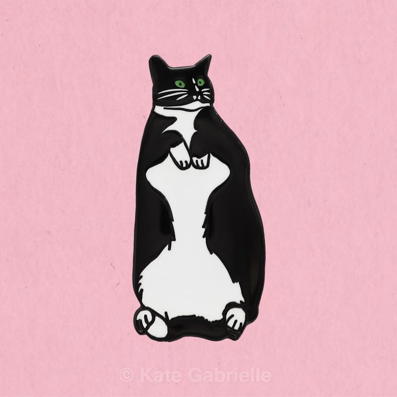 Enamel Cat Lady Pin - Etsy
