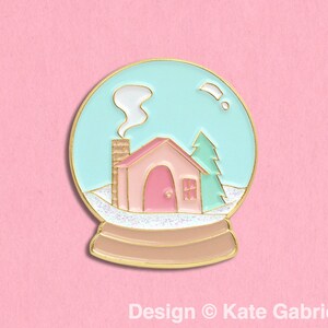 Snow Globe Pastel Winter Christmas Enamel Lapel Pin / Buy 3 Pins Get 1 ...