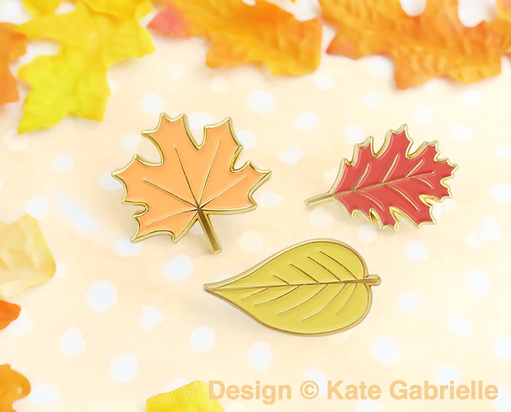 Autumn Leaves Fall Enamel Lapel Pin Set / Buy 3 Pins Get 1 - Etsy