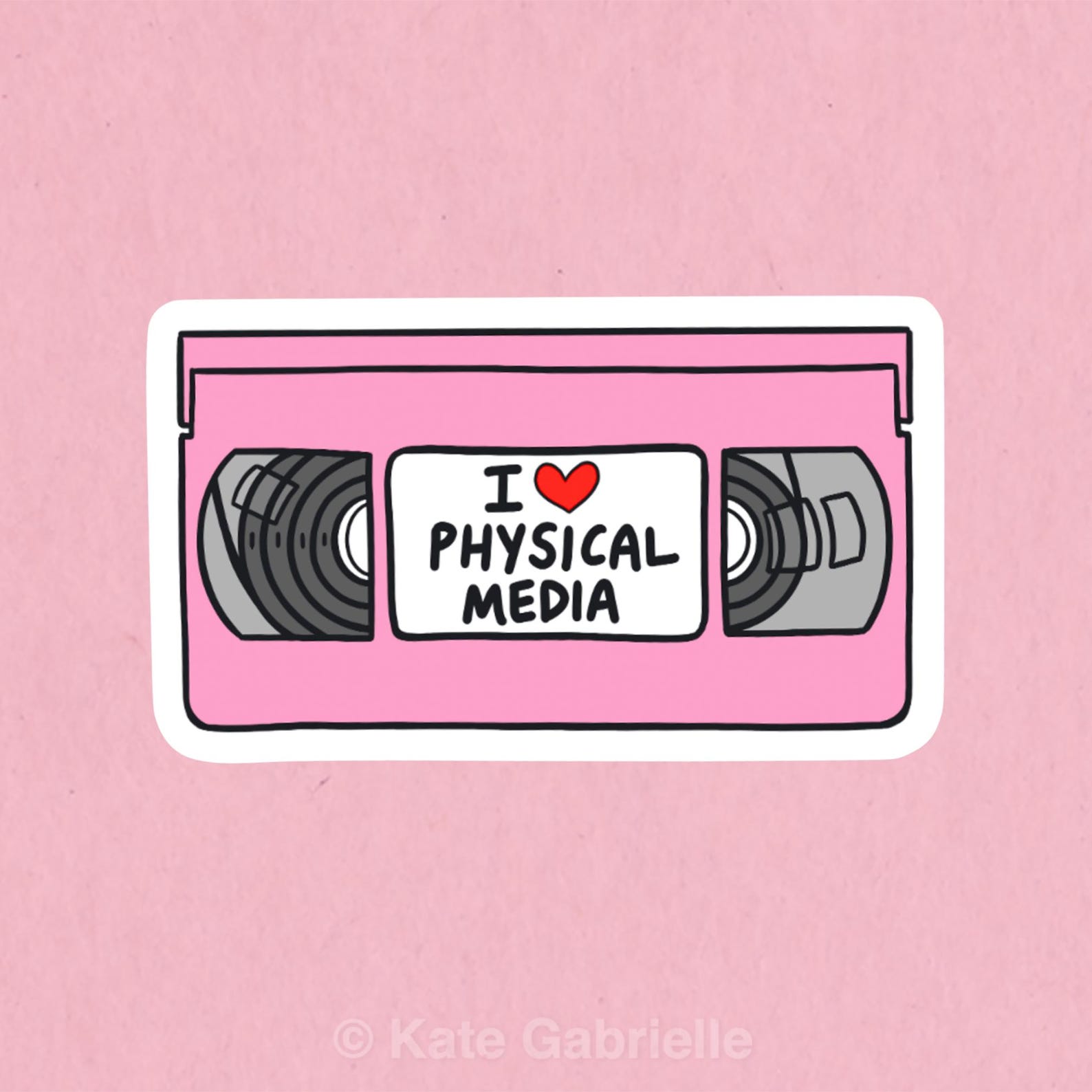 I Love Physical Media - VHS Sticker - Etsy