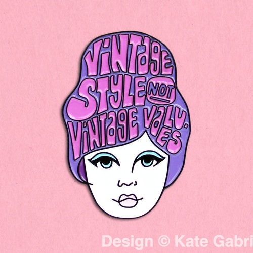 Vintage Style Not Vintage Values Jumbo Enamel Lapel Pin - Etsy