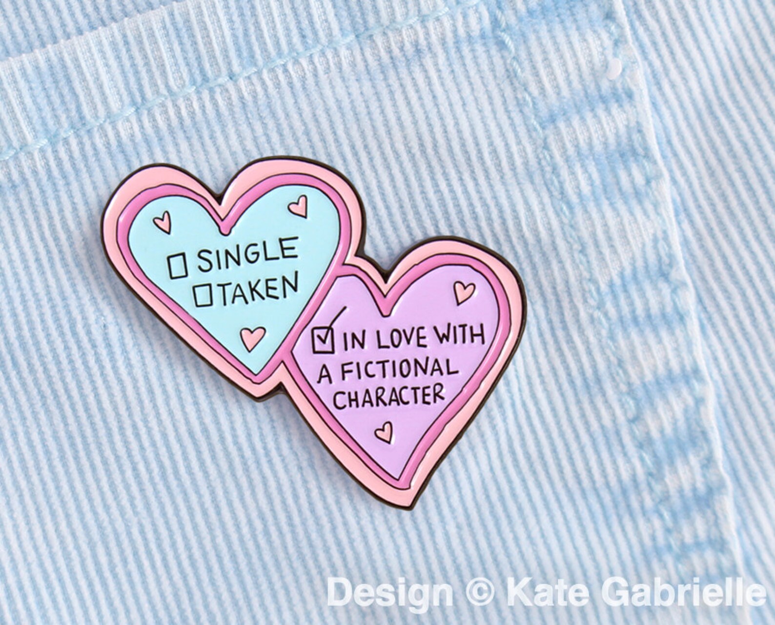 In Love With a Fictional Character Enamel Lapel Pin / Buy 3 - Etsy