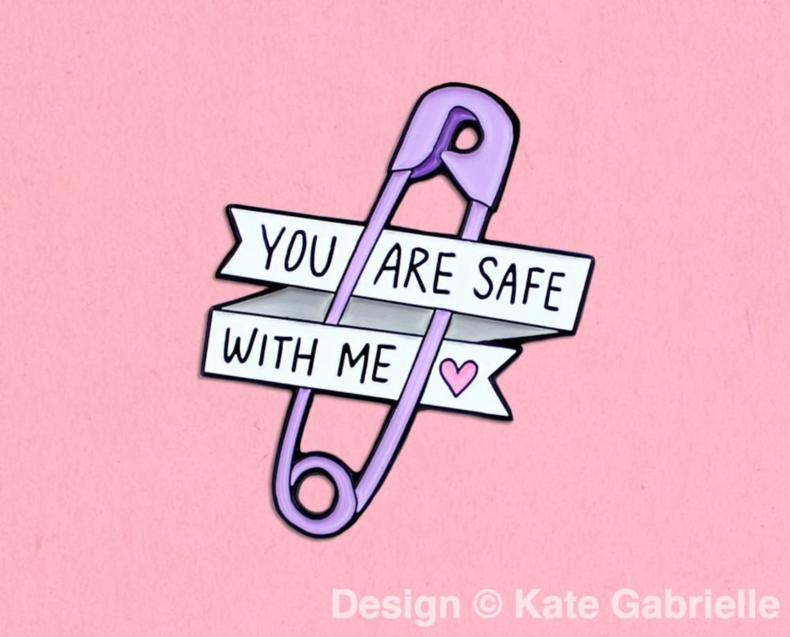 Safe With Me Safety Pin Enamel Lapel Pin / Buy 3 Pins Get 1 - Etsy