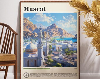 Muscat Travel Print - Oman, Muscat Poster, Oman Poster, Travel Wall Art ...