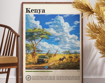 Kenya Poster, Wildlife Poster, Africa Poster, African Print, Kenya Wall ...