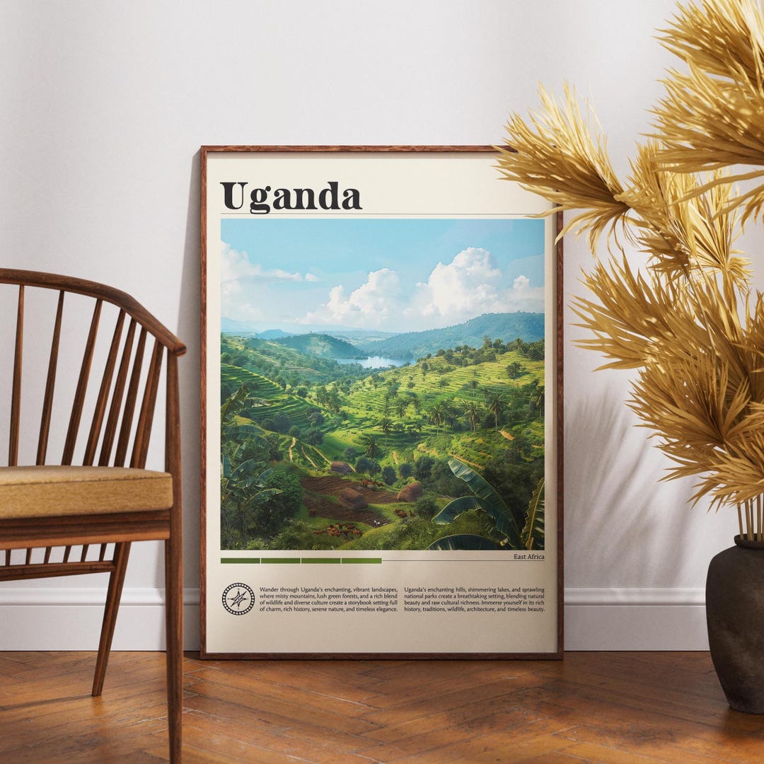 Uganda Travel Print - Africa, Uganda Poster, Africa Poster, Travel Wall ...