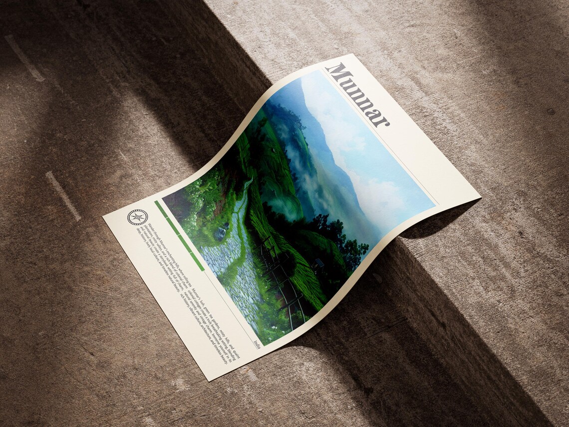 Munnar Travel Print - India, Munnar Poster, India Poster, Travel Wall ...