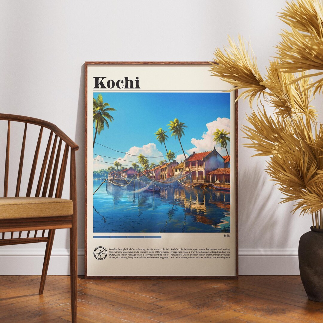 Kochi Travel Print - India, Kochi Poster, India Poster, Travel Wall Art ...