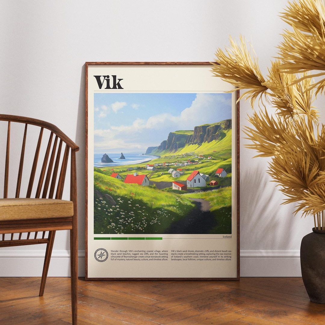 Vik Travel Print - Iceland, Vik Poster, Iceland Poster, Travel Wall Art ...