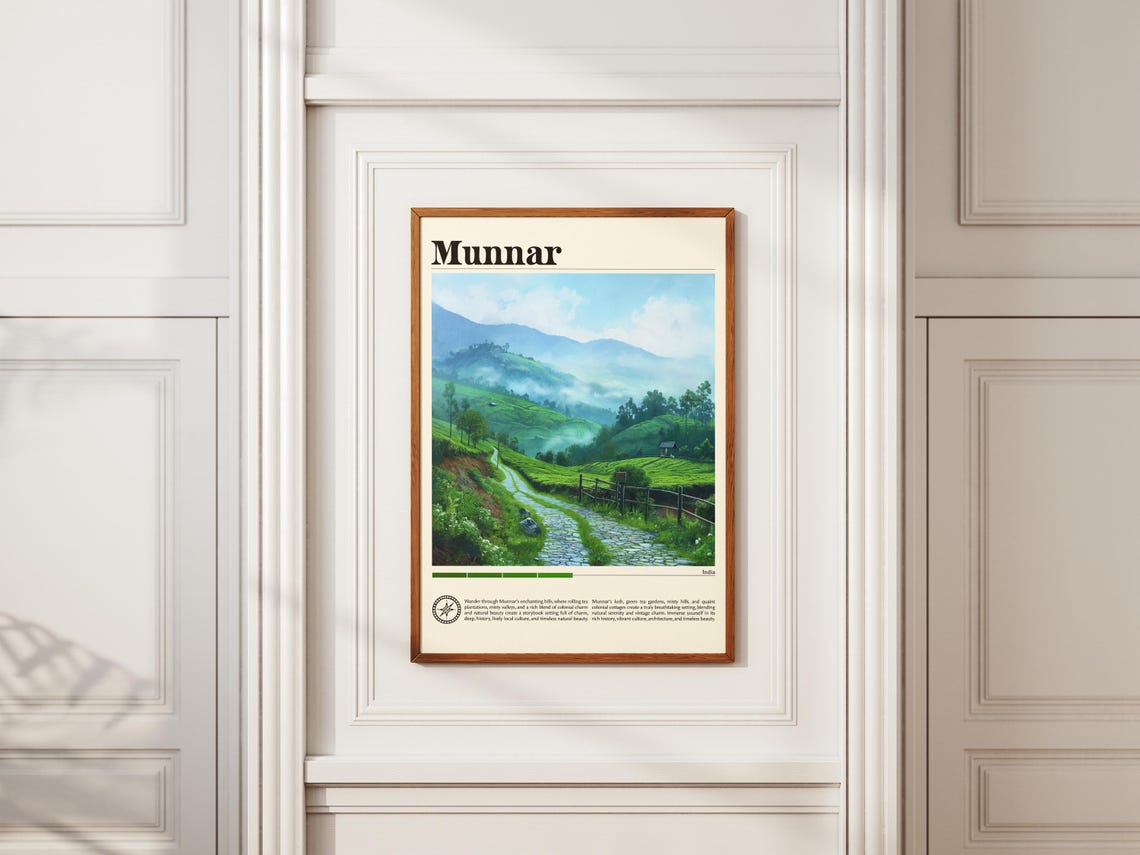 Munnar Travel Print - India, Munnar Poster, India Poster, Travel Wall ...