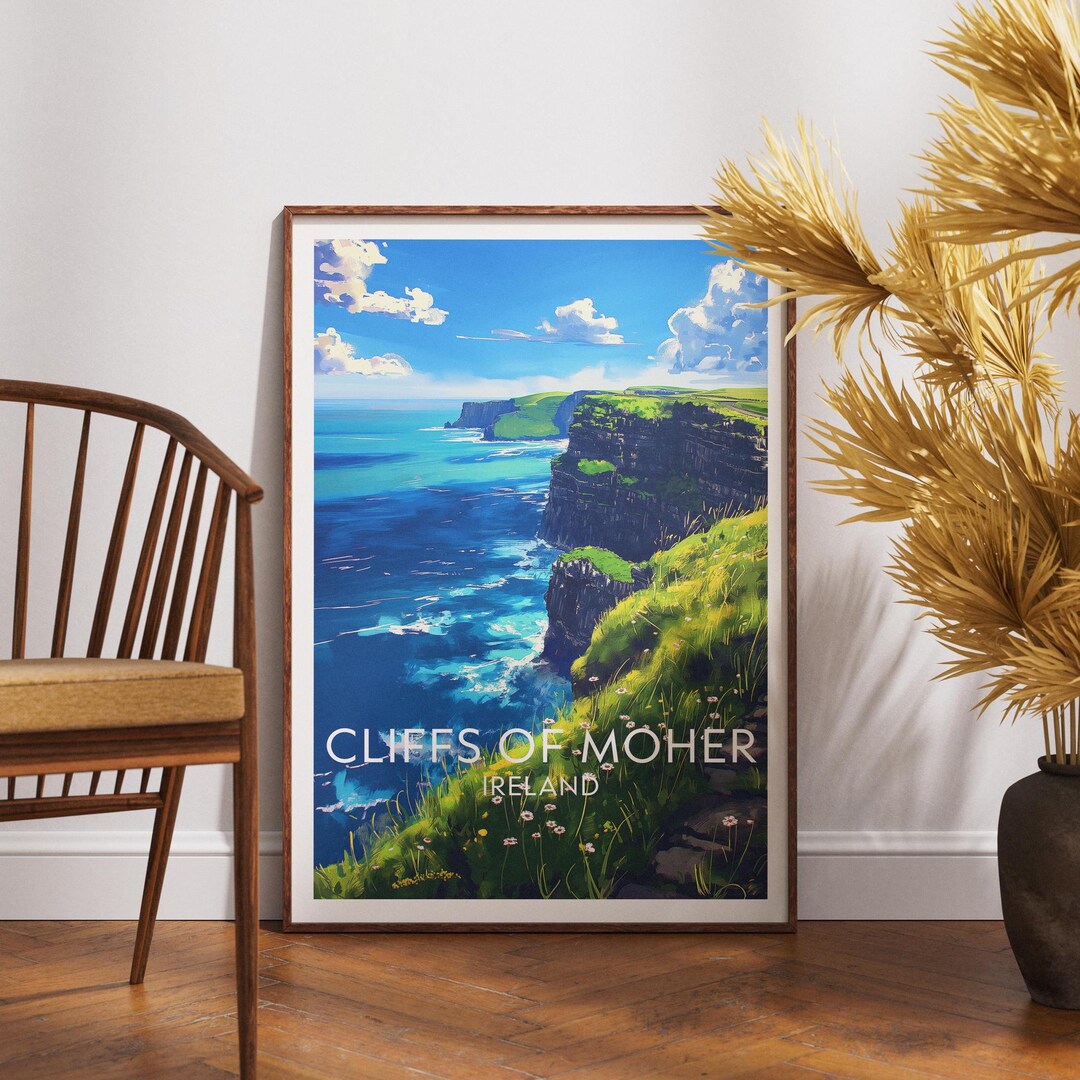 Cliffs of Moher Travel Print - Ireland, Cliffs of Moher Poster, Ireland ...