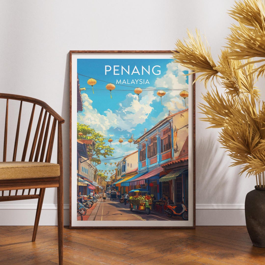 Penang Travel Print - Malaysia, Penang Poster, Malaysia Poster, Travel ...