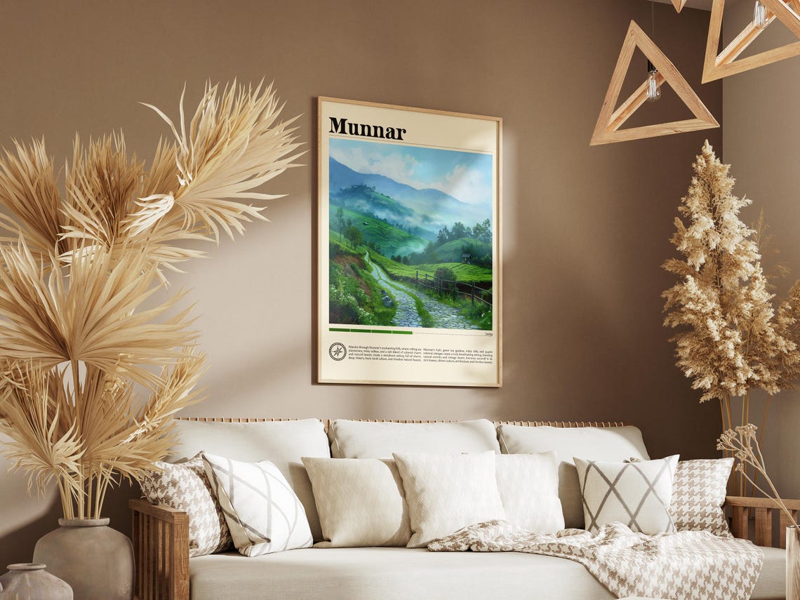 Munnar Travel Print - India, Munnar Poster, India Poster, Travel Wall ...