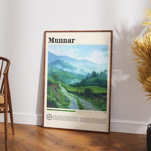 Munnar Travel Print - India, Munnar Poster, India Poster, Travel Wall ...