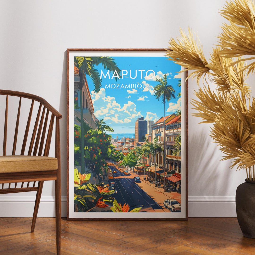 Maputo Poster, Mozambique Print, Maputo Travel Wall Art, Africa Travel ...